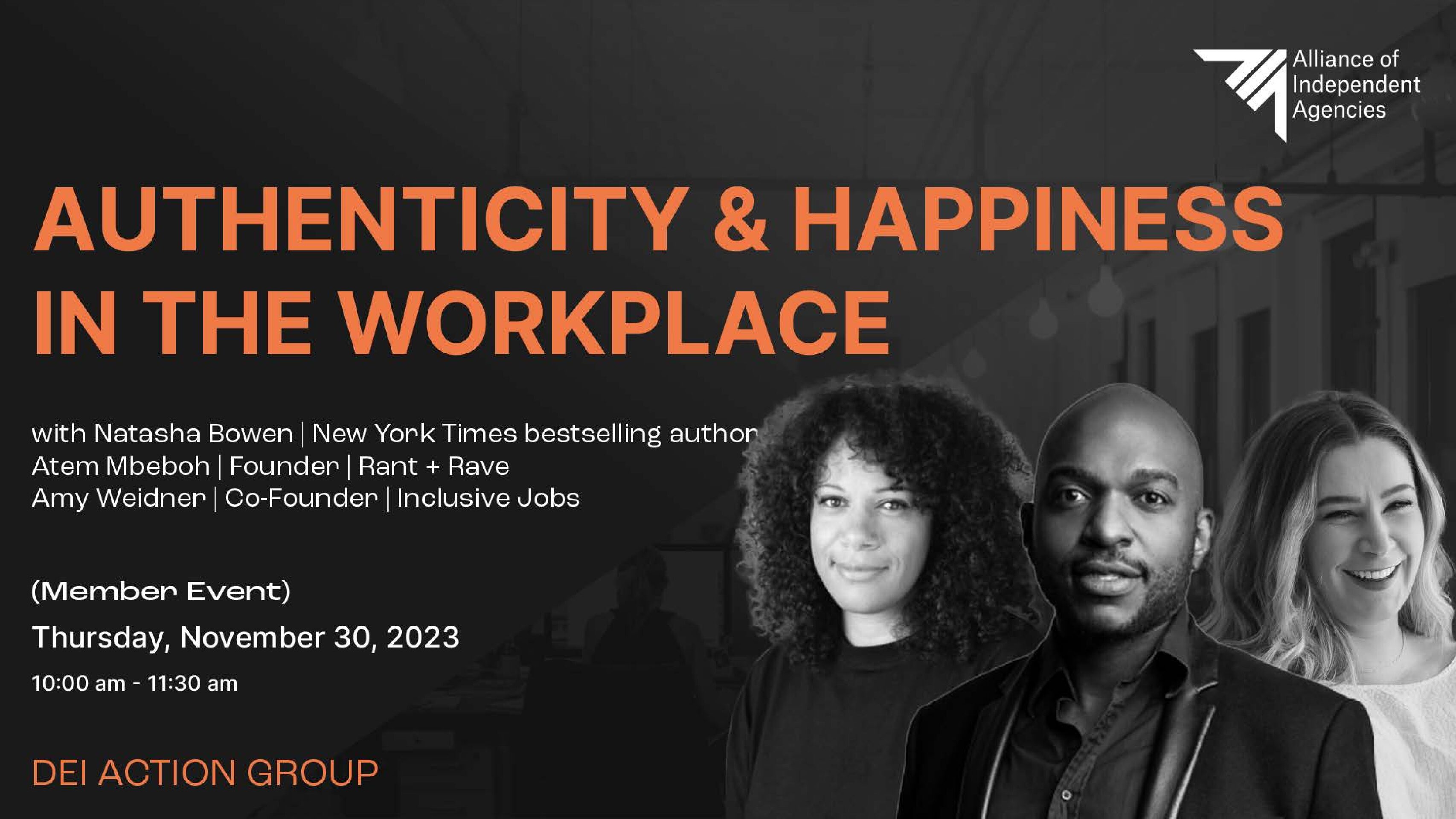 Authenticity & Happiness in the Workplace - DEI ACTION GROUP (Member ...